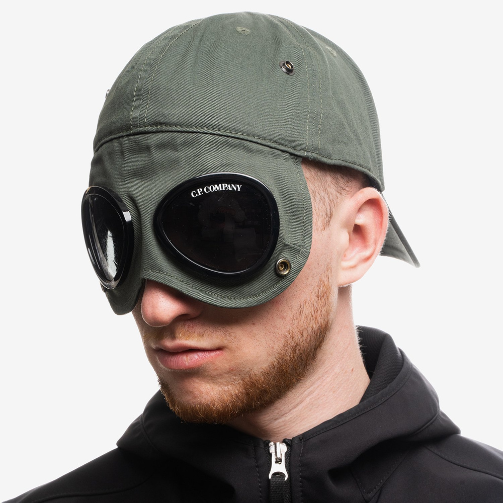 CZAPKA CP COMPANY BASEBALL GOGGLE CAP GABARDINE GREEN | ACCESSORIES ...