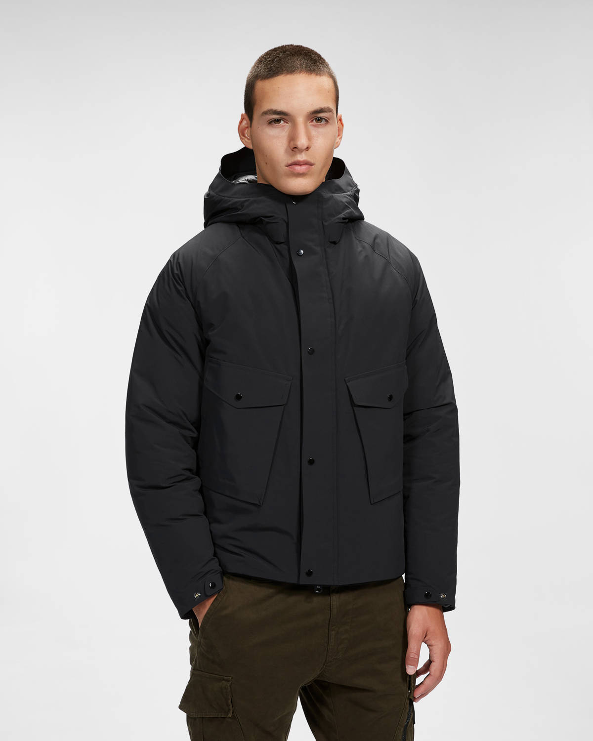 Męska czarna kurtka C.P. COMPANY MIicro-M (R) Goggle Down Jacket Black ...